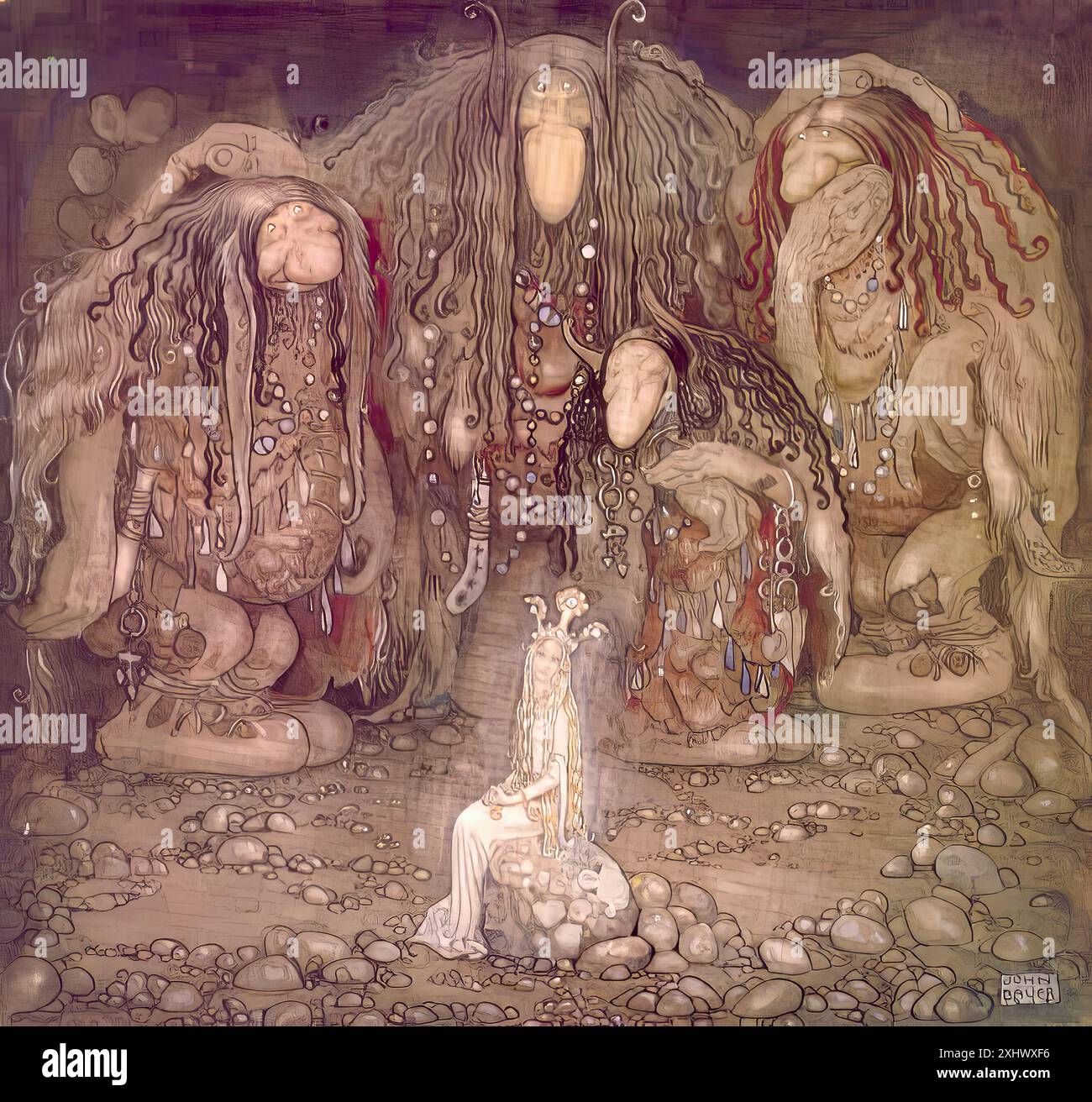 BAUER John (1882-1918) [Trolls and princess] 1915 - Vintage illustrated ...