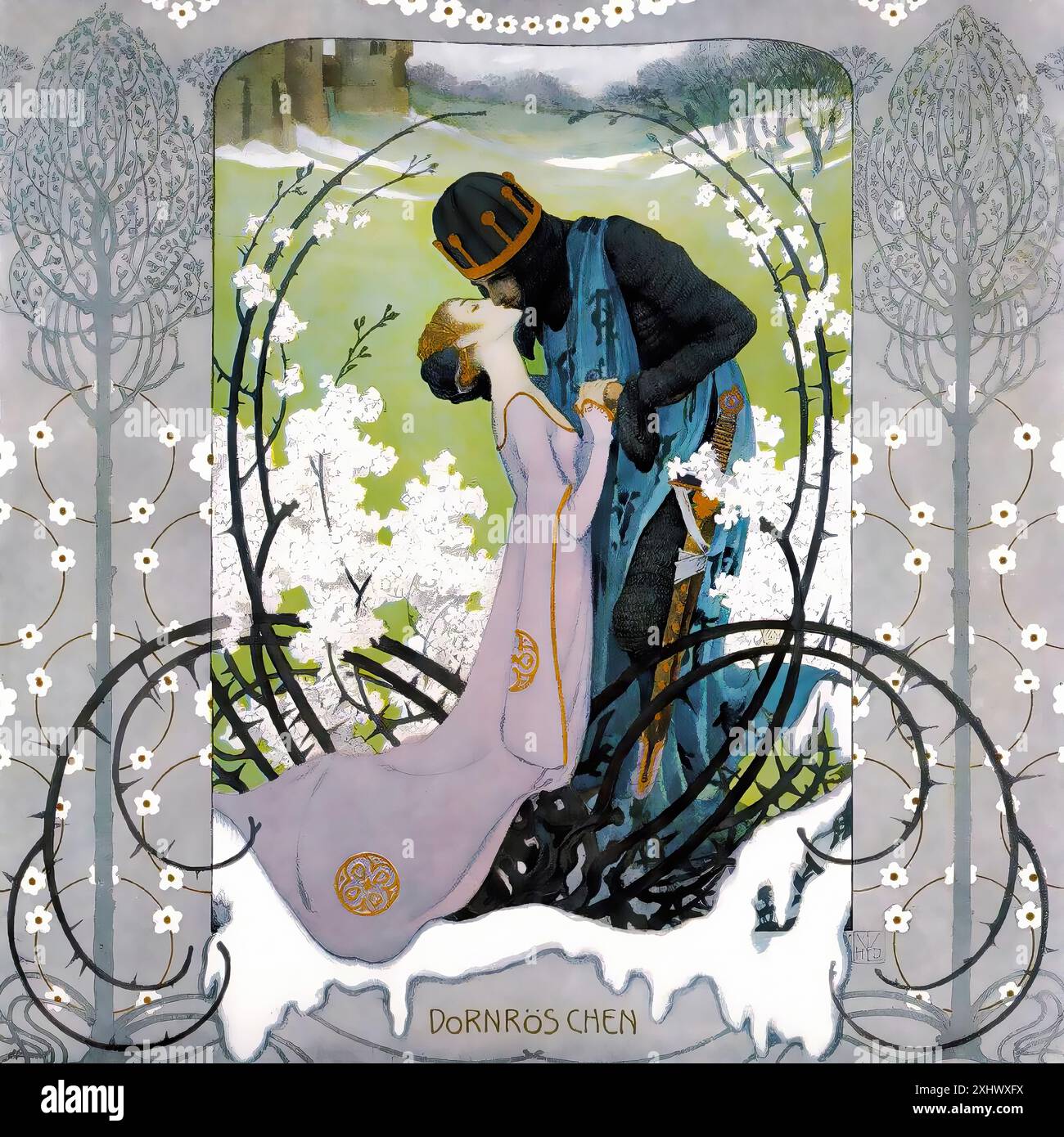 LEFLER Heinrich - Fairy Tale Calendar, Dornröschen, 1905 - Vintage ...