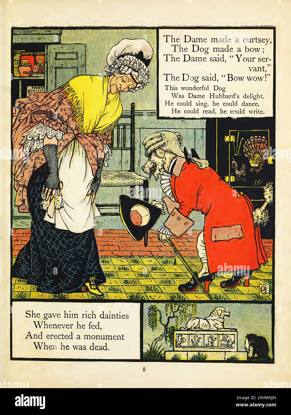 CRANE Walter Old Mother Hubbard-8 - Vintage illustrated print Stock ...