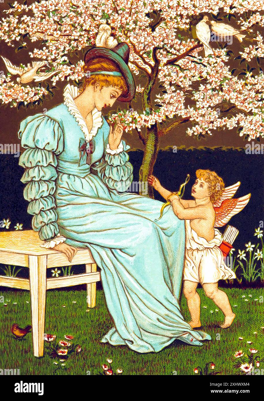 CRANE Walter & Kate Greenaway Valentine image from The Quiver of Love ...