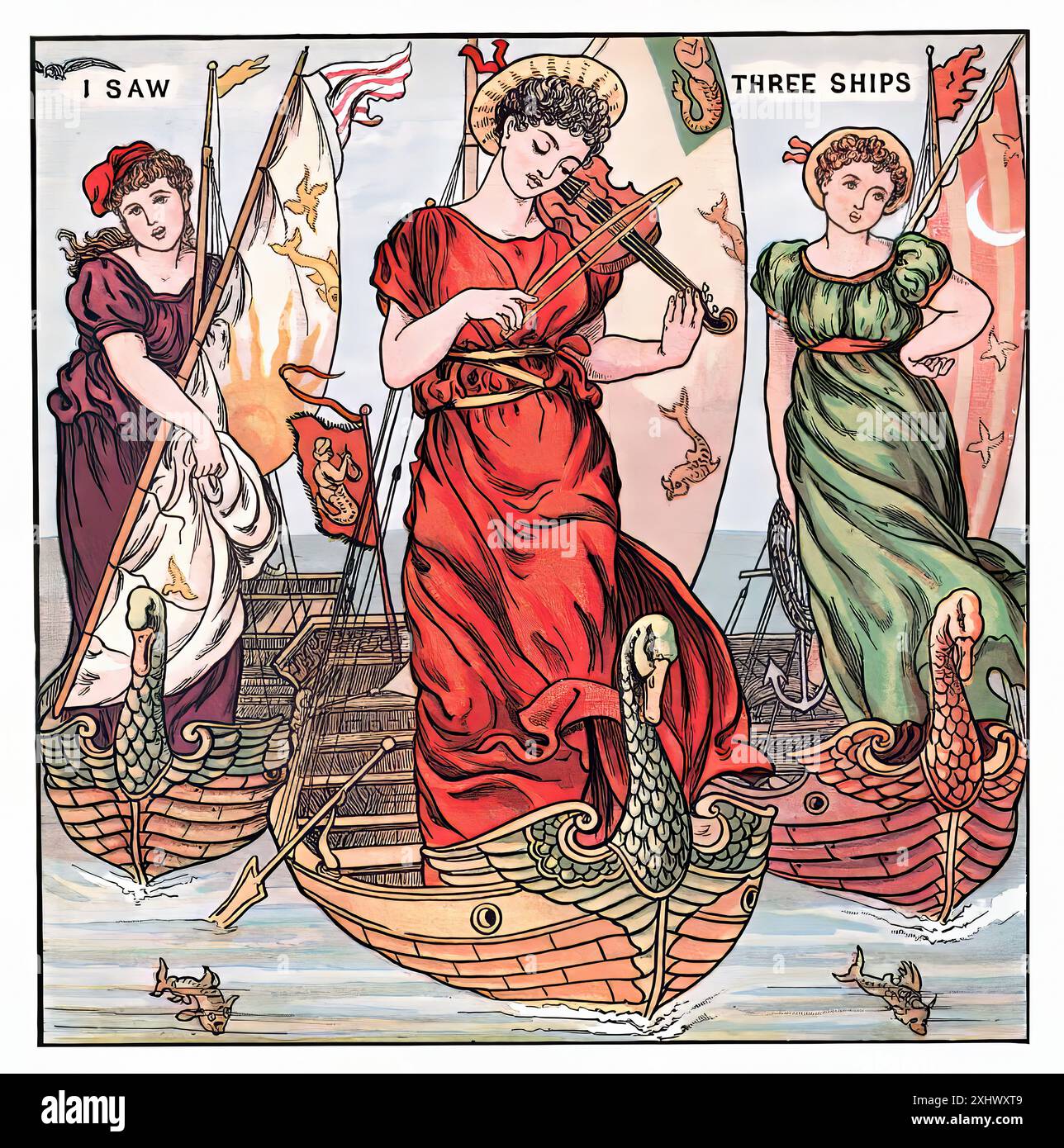 CRANE Walter I Saw Three Ships The Baby's Opera 1877 - Vintage ...