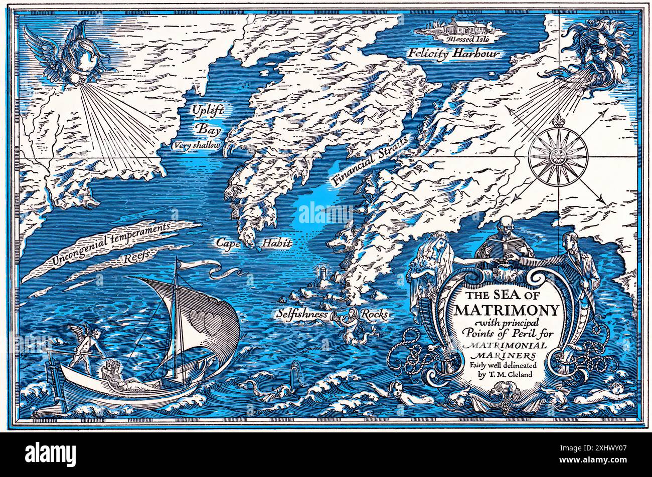CLELAND Thomas The Sea of Matrimony - Vintage illustrated print Stock ...