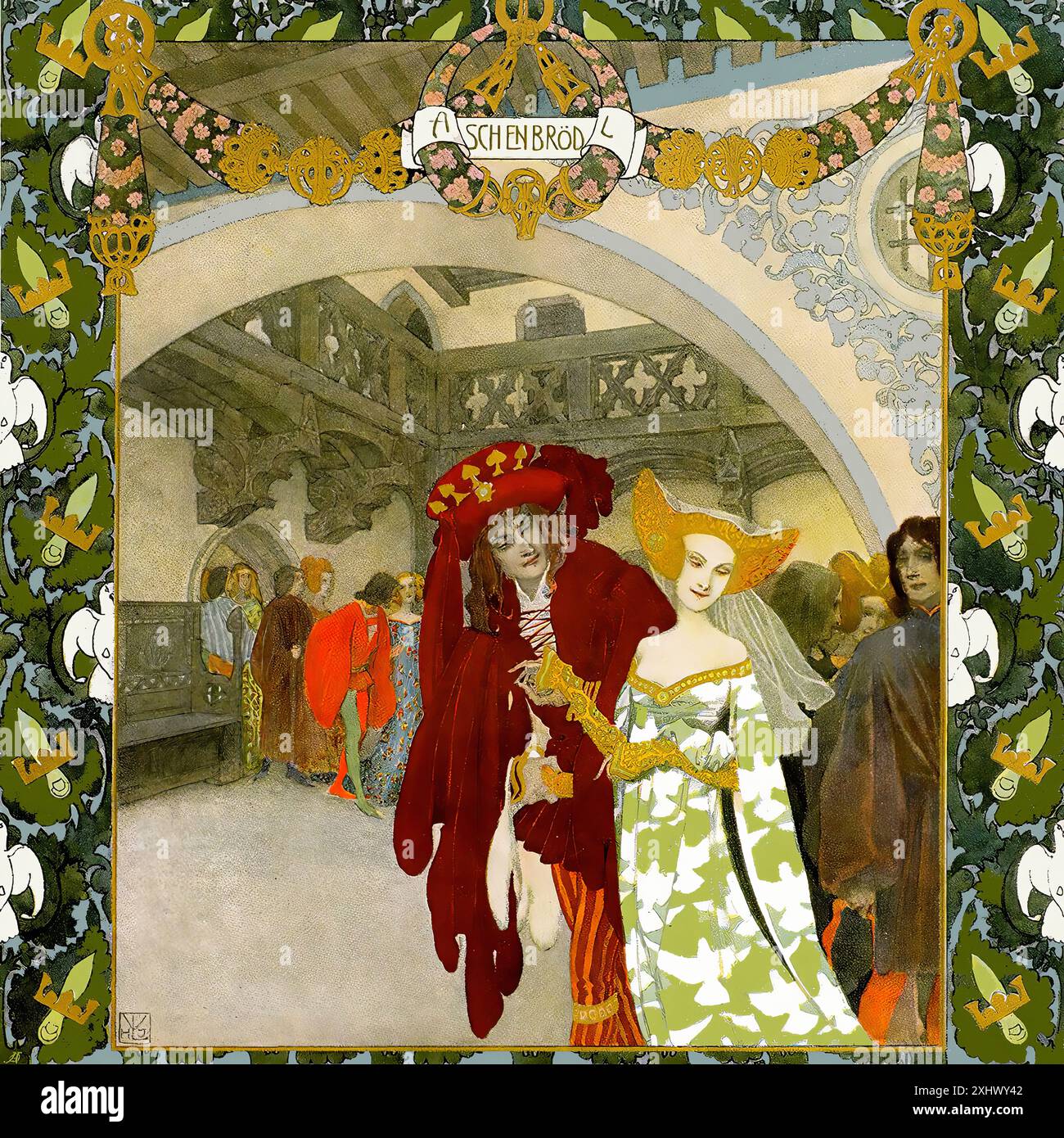 LEFLER Heinrich - Fairy Tale Calendar, Aschenbrödl, 1905 - Vintage ...