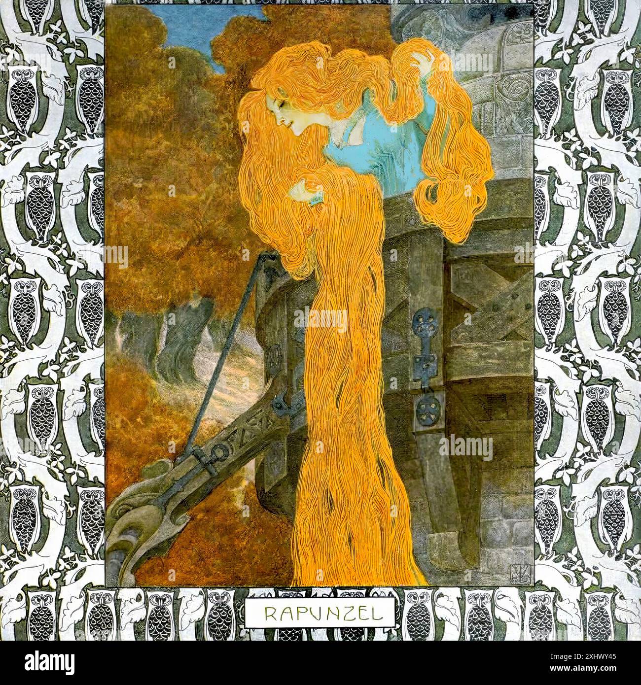 LEFLER Heinrich - Fairy Tale Calendar, Rapunzel, 1905. - Vintage ...