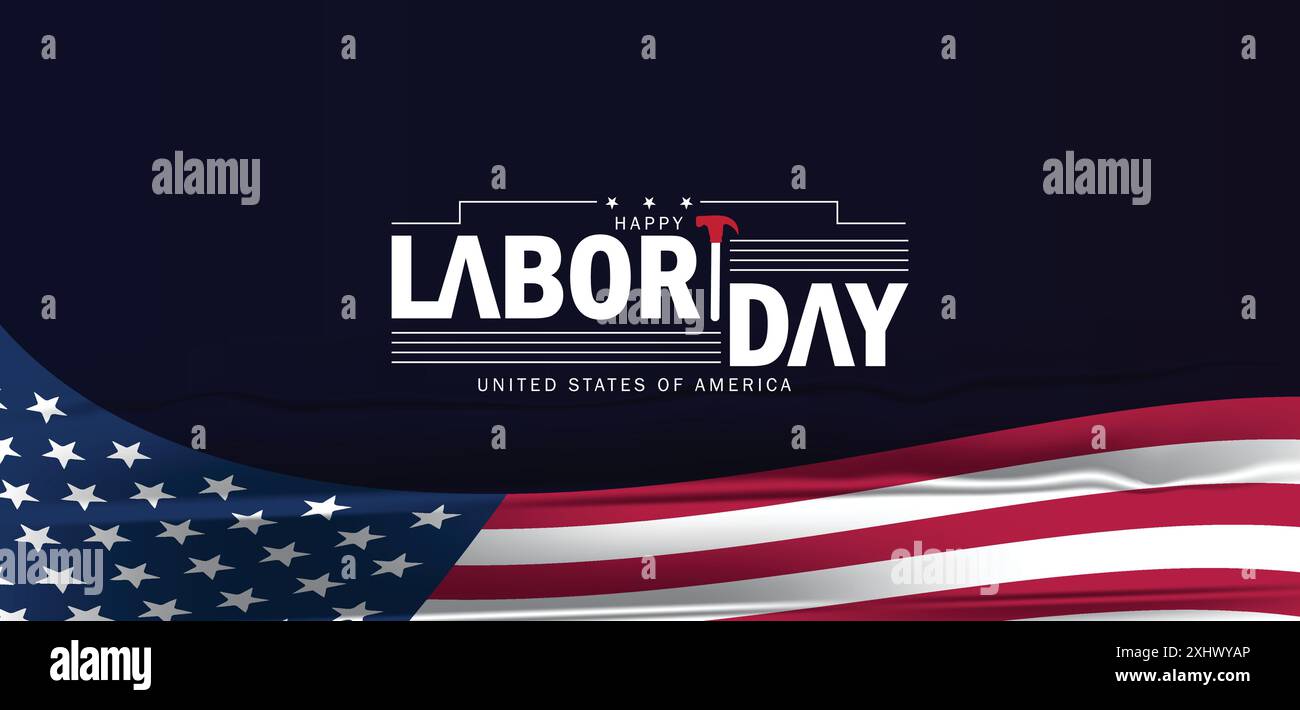 Labor Day theme with an iconic American flag, representing dedication ...