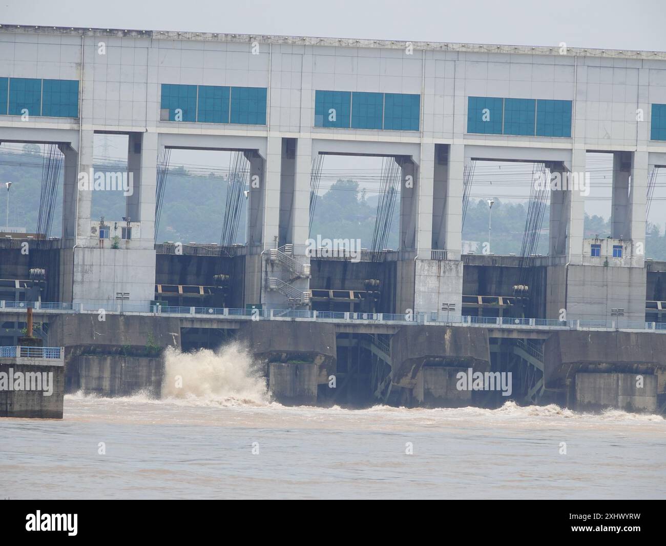 YICHANG, CHINA - JULY 16, 2024 - Gezhouba dam Hub flood discharge and ...
