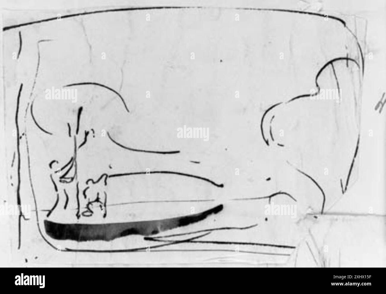 A drawing by Emile Othon Friesz depicting an outlined landscape ...