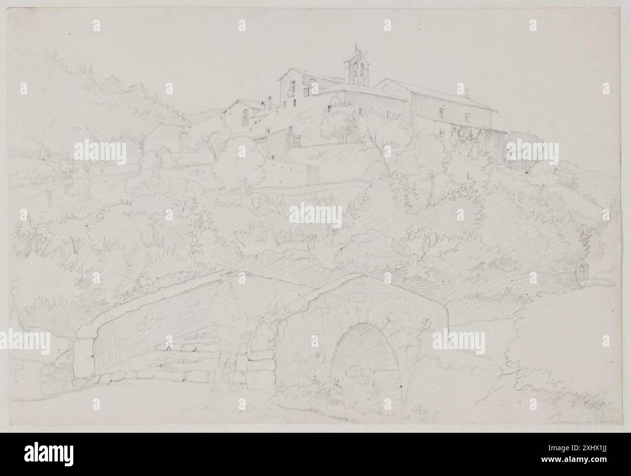 Drawing of San Francesco at Subiaco, showing architectural elements ...