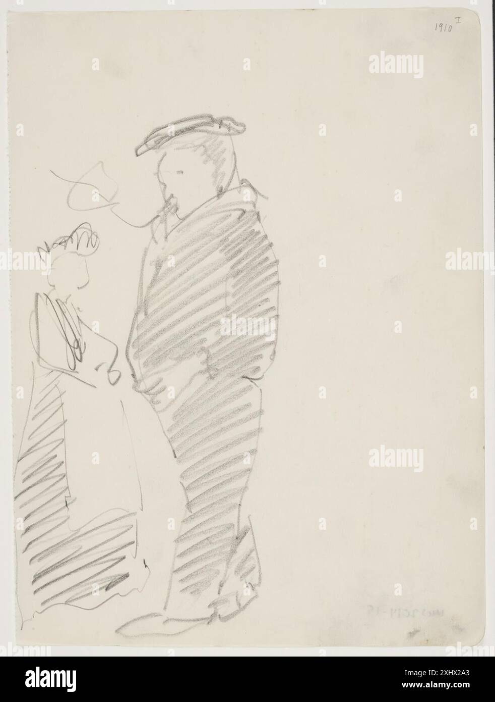 Standing man figure Jerichau (II), J.A. 1890 - 1916 Drawing Stående ...