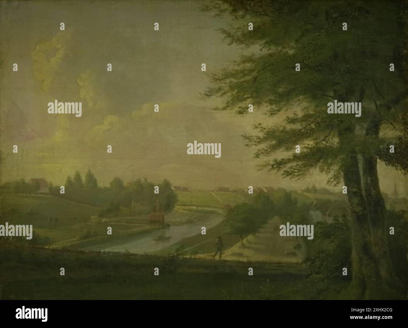 Party at Odense Channel Bendz, Wilhelm 1804 - 1832 Painting Parti ved ...