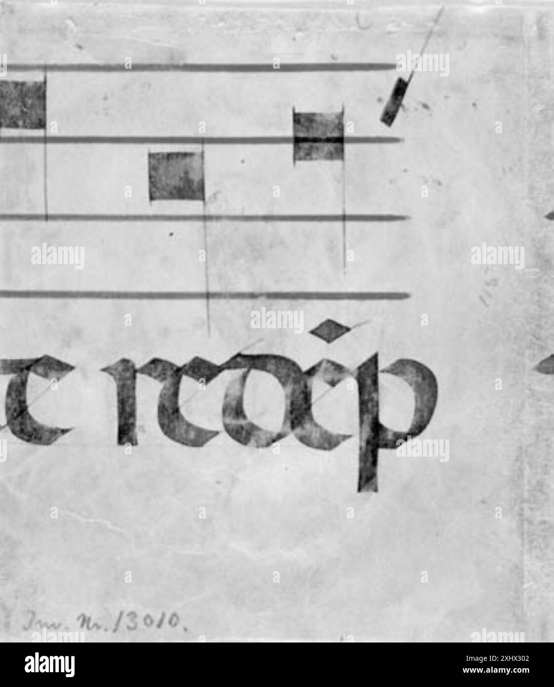 Drawing by an unknown Florentine artist showing fragments of a musical ...