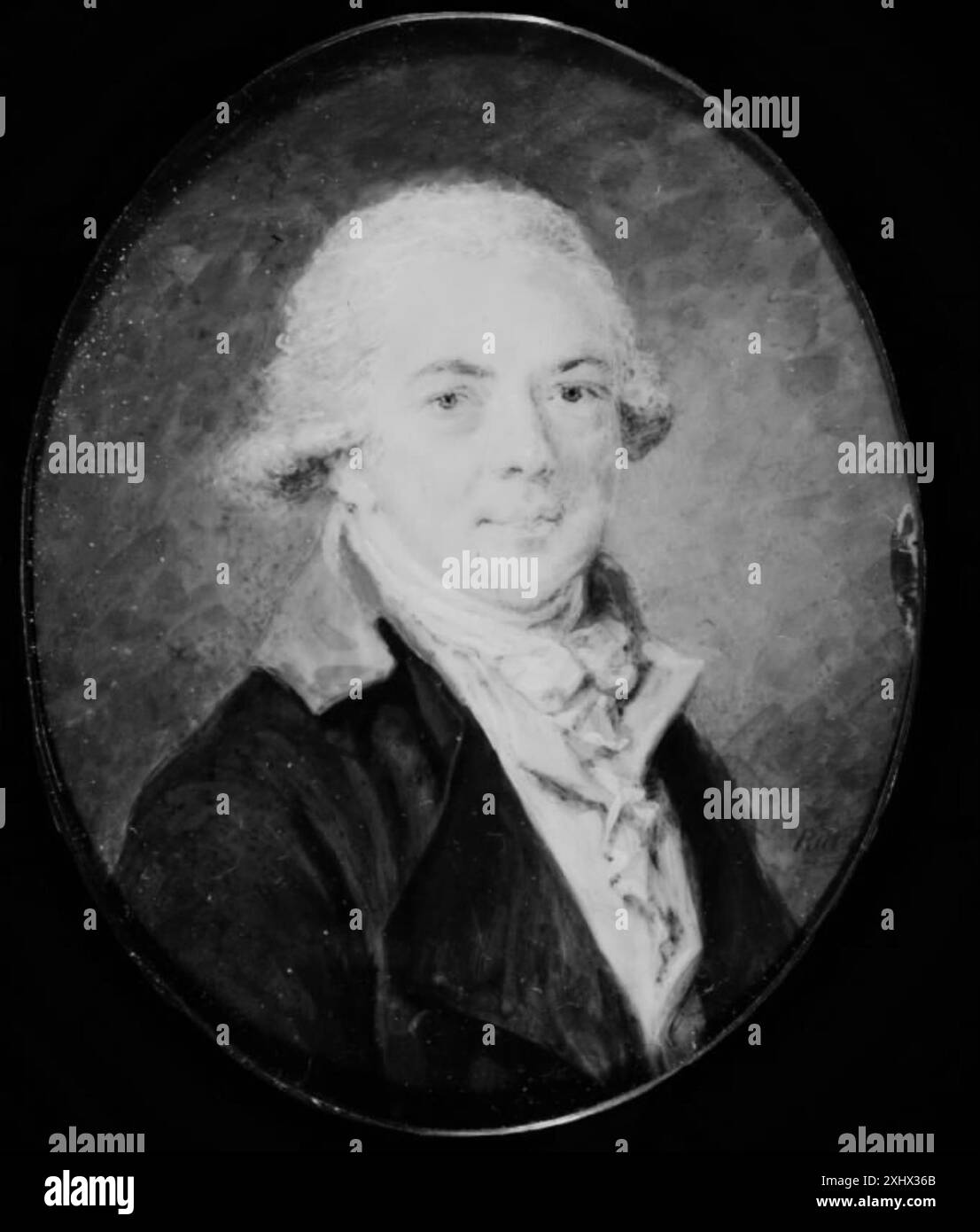 Miniature portrait of Cornelius Høyer painted by Augustin Ritt between ...