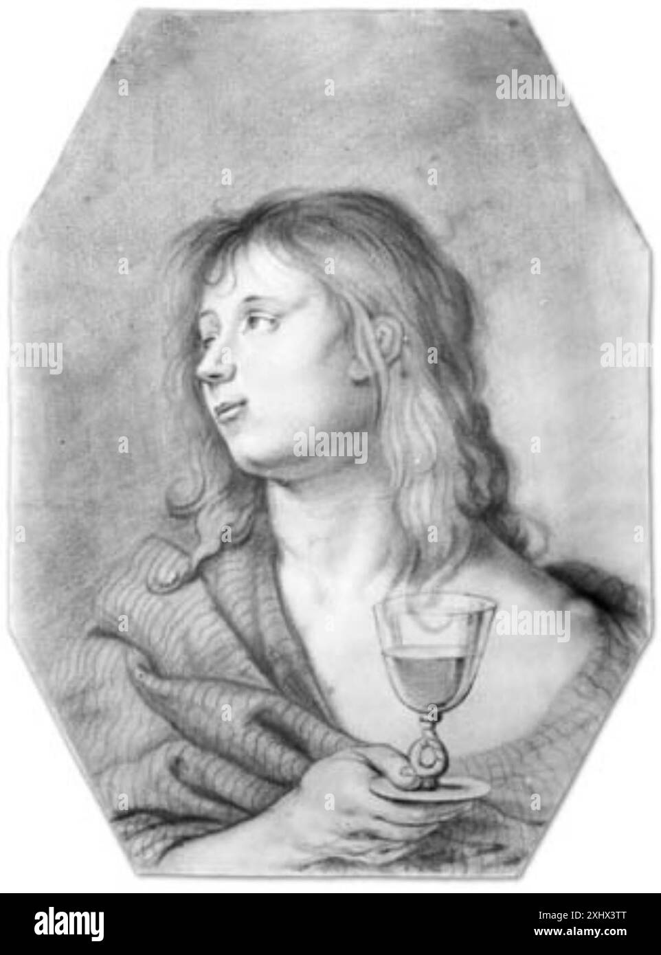 A drawing by Karel van Mander III depicting the apostle John Stock ...