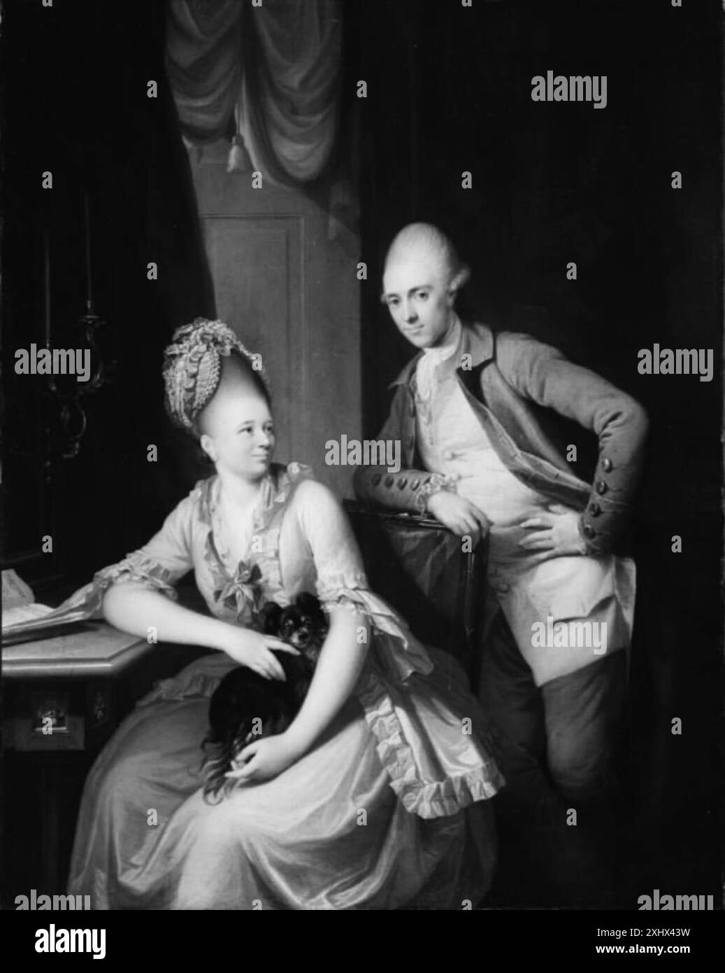 Portrait of Colonel Jean-Jacques Gautier and His Wife Juel, Jens 1745 ...
