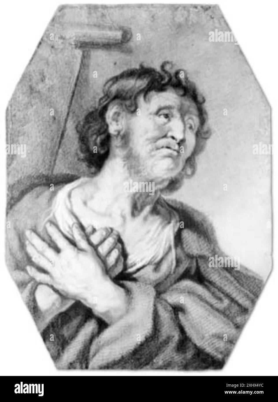 Drawing by Karel van Mander III depicting the Apostle Simon, 1607-1670 ...
