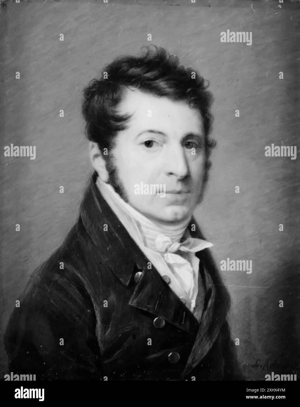 Miniature portrait by Louis Ami Arlaud of his brother Francois Louis ...