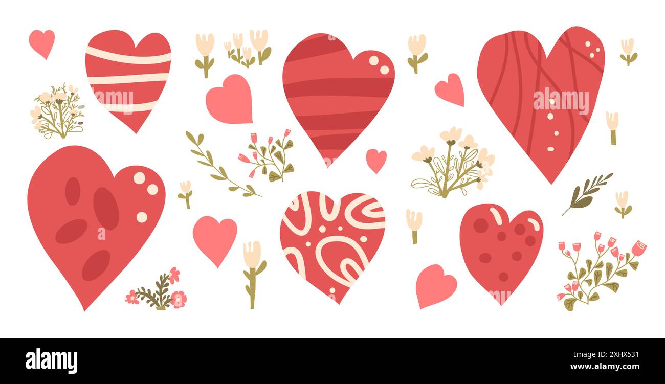 Heart shapes set. Donation and love symbols. Charity and kindness signs ...