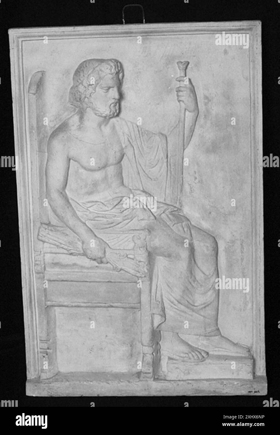 Zeus throne with scepter and lightning Unknown Relief Zeus tronende med ...