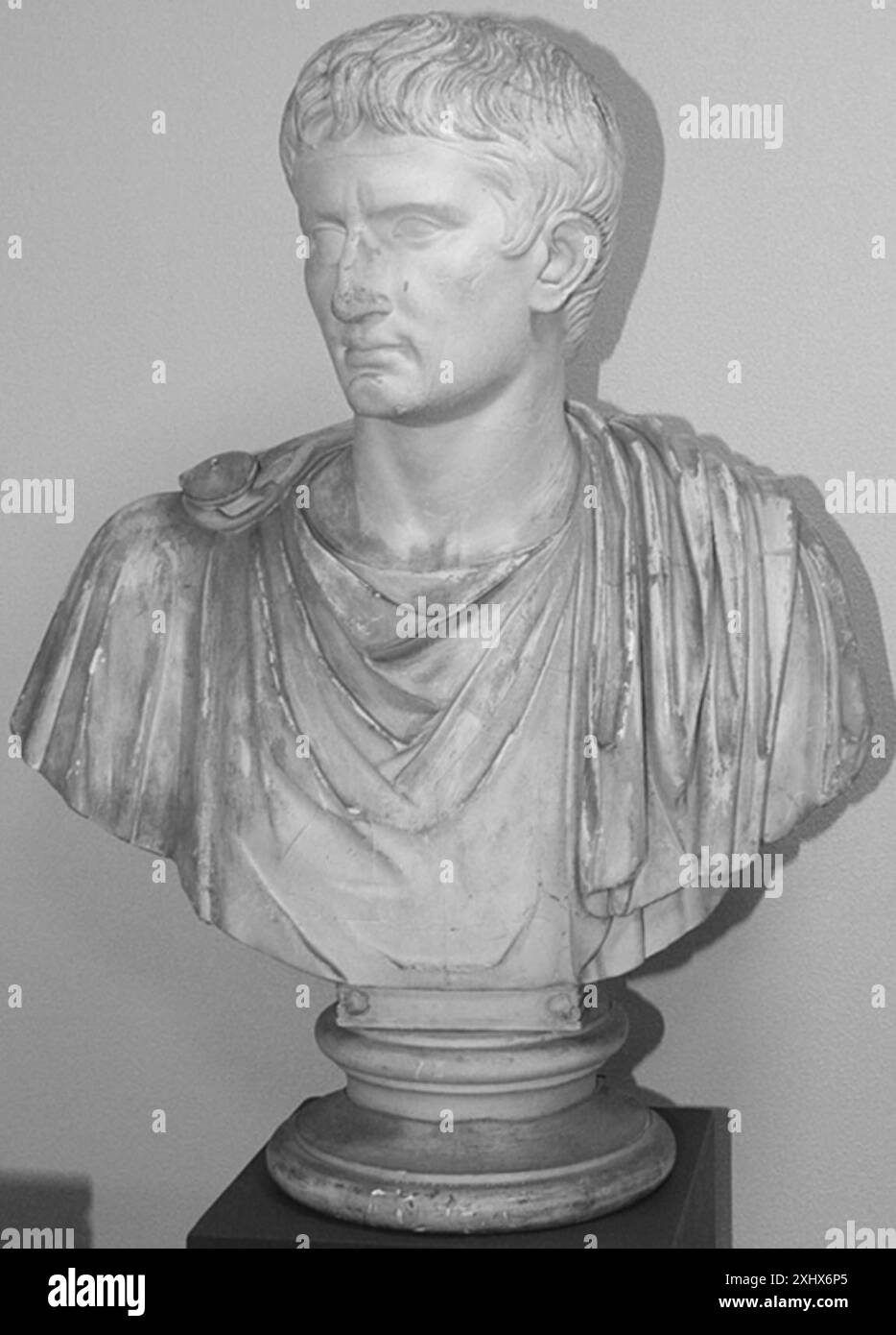 A bust of Augustus, showing facial features, hairstyle, and Roman ...