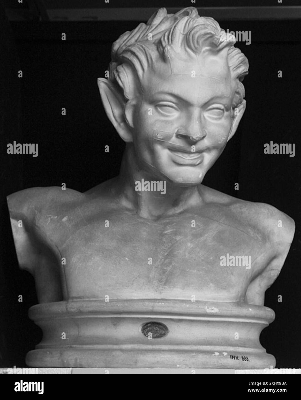 Bust of a faun, part of the Dancing Faun sculpture, depicting a ...