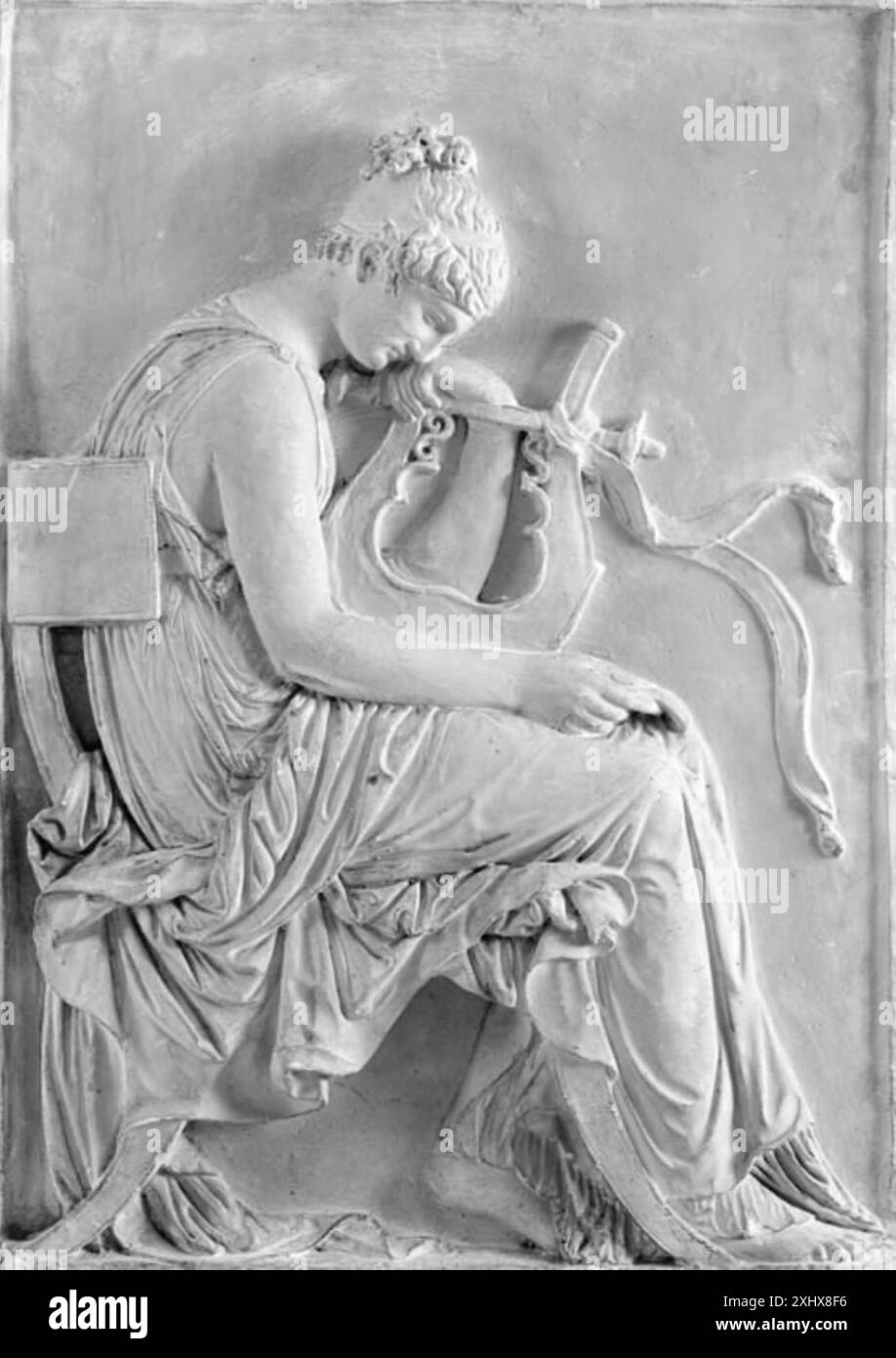 The grieving muse. Erato, the mouse of lyric sitting with the cheek ...