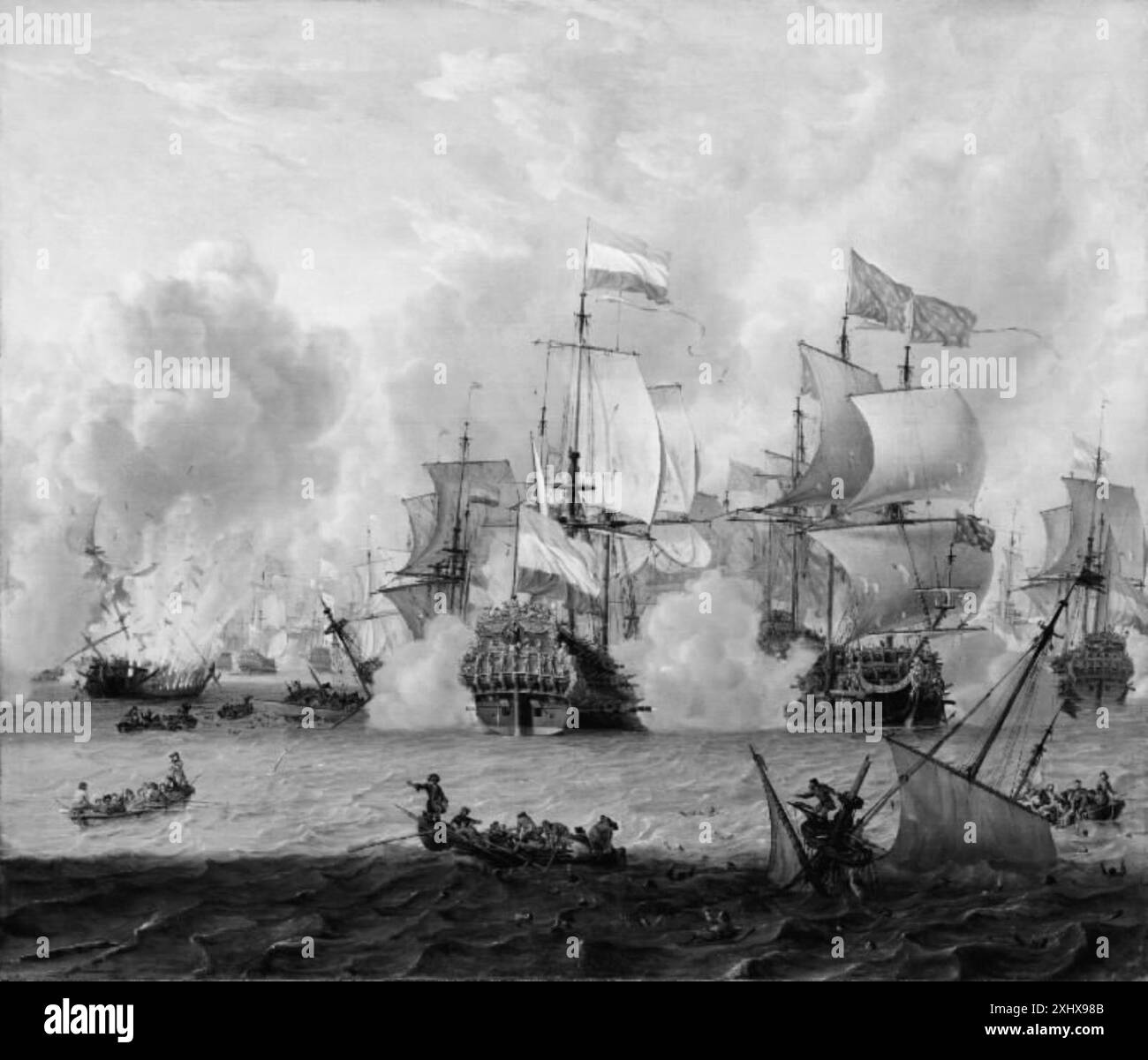 Dutch ships battle Black and White Stock Photos & Images - Alamy