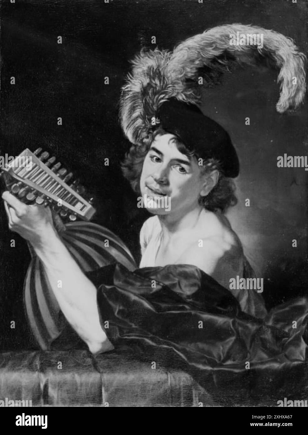 Musician with lute Black and White Stock Photos & Images - Alamy