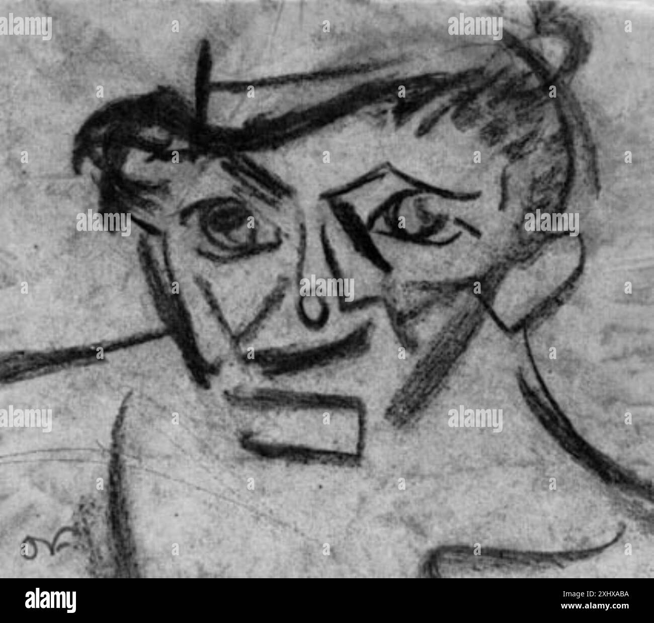 The head of a clown (?) Friesz, Emile Othon 1879 - 1949 Drawing French ...