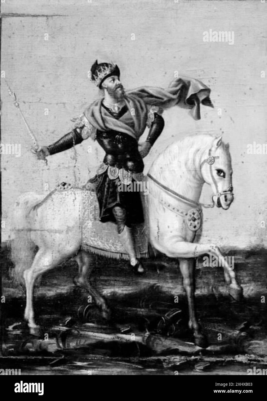 A painting depicting Bajazet I, Turkish Sultan from 1347 to 1403 ...