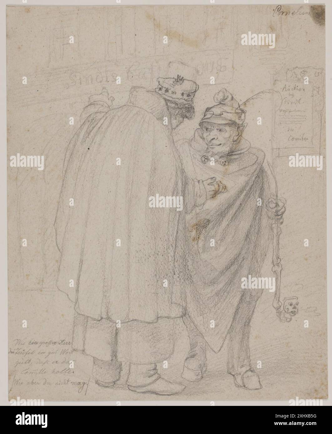 A drawing by Peter von Cornelius depicting King Ludwig of Bavaria in ...