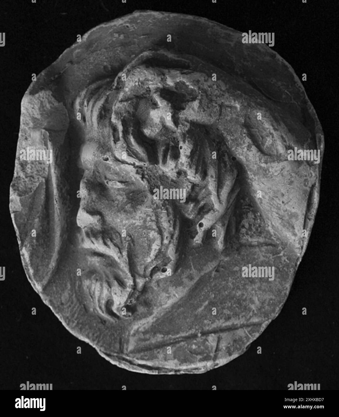 Left profile of a male head from Trajan's Column, showing Roman ...