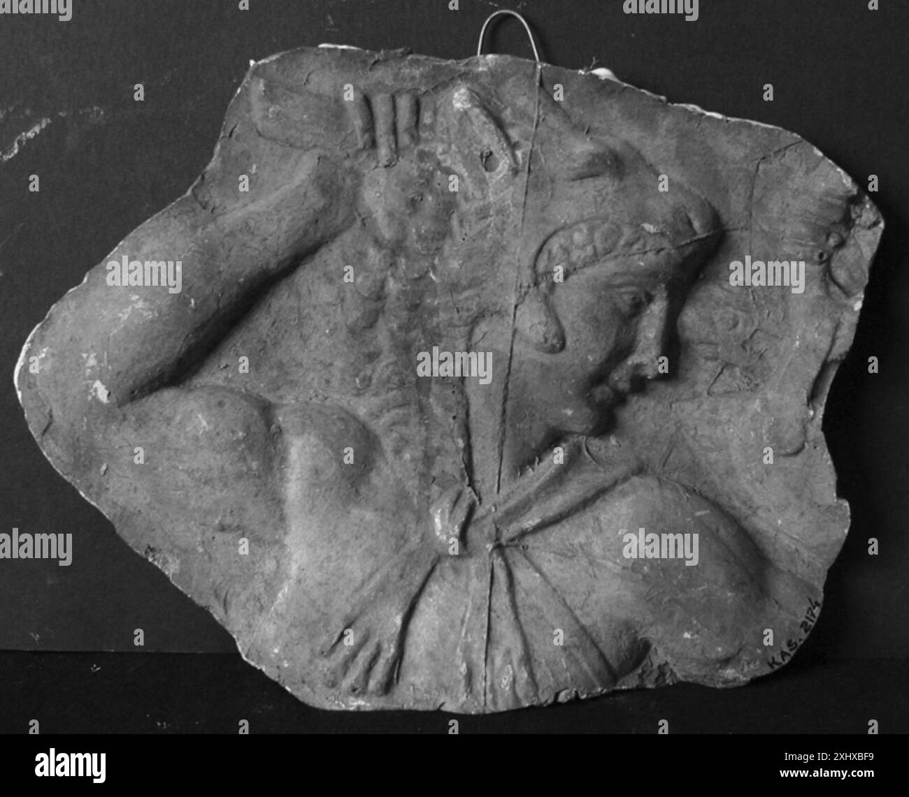 Relief showing the upper body of Heracles, illustrating muscular ...