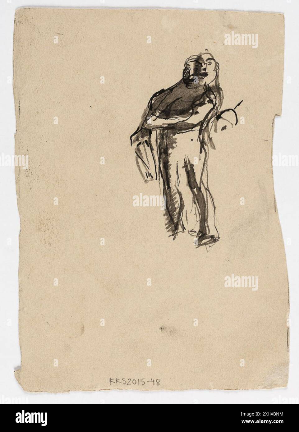 Sketch of a standing man Hartmann, Oluf 1879 - 1910 Drawing Skitse af ...
