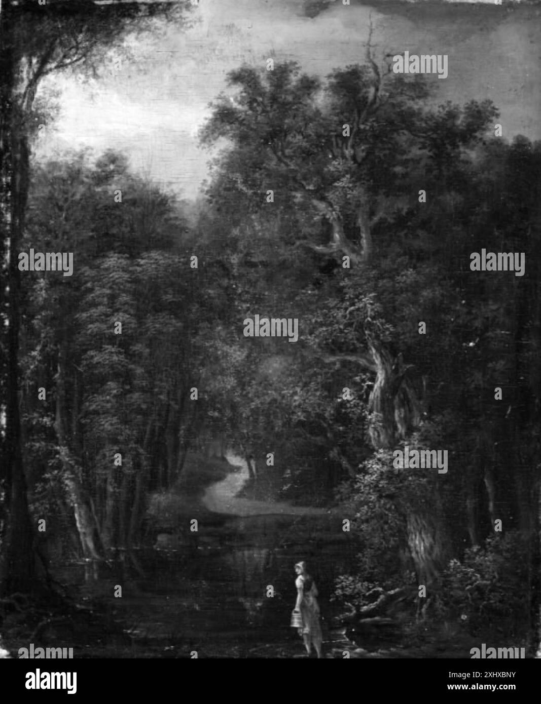 Forest landscape with a milking girl Lütken, Julie 1788 - 1816 Painting ...