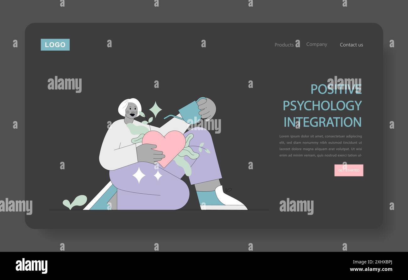 Humanistic Psychology concept. Illustration of a person nurturing a ...