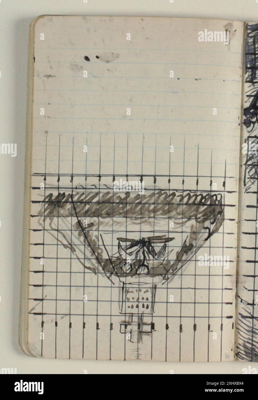 Drawing by Niels Larsen Stevns representing a draft design of a burial ...