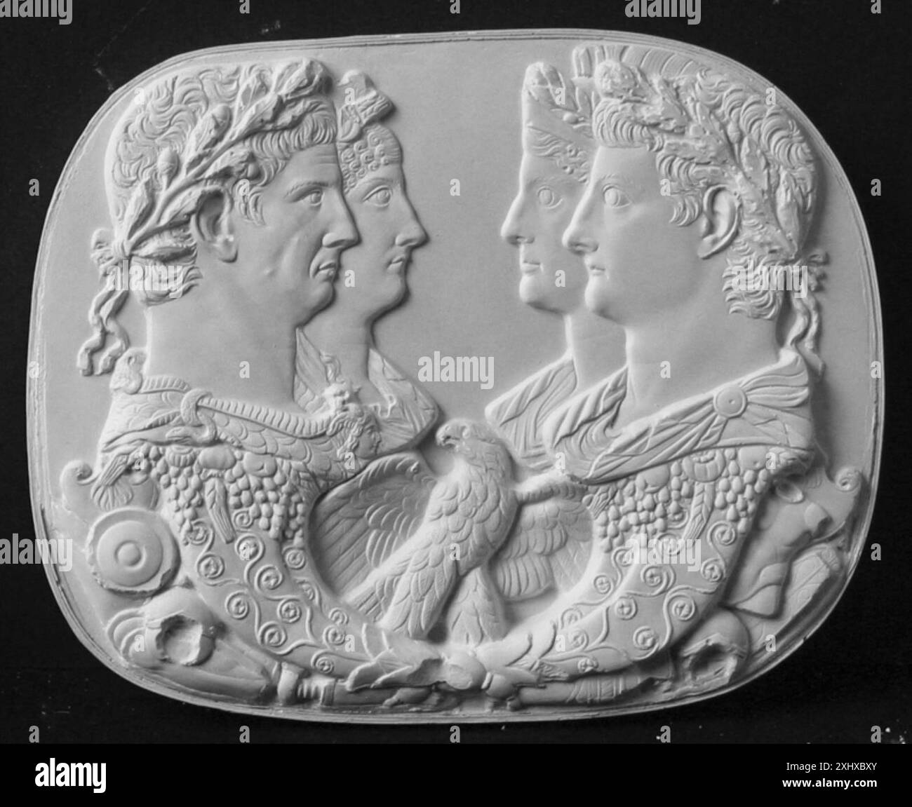 Heads of Claudius and Agrippina d. Y. opposite Germanicus and Agrippina ...