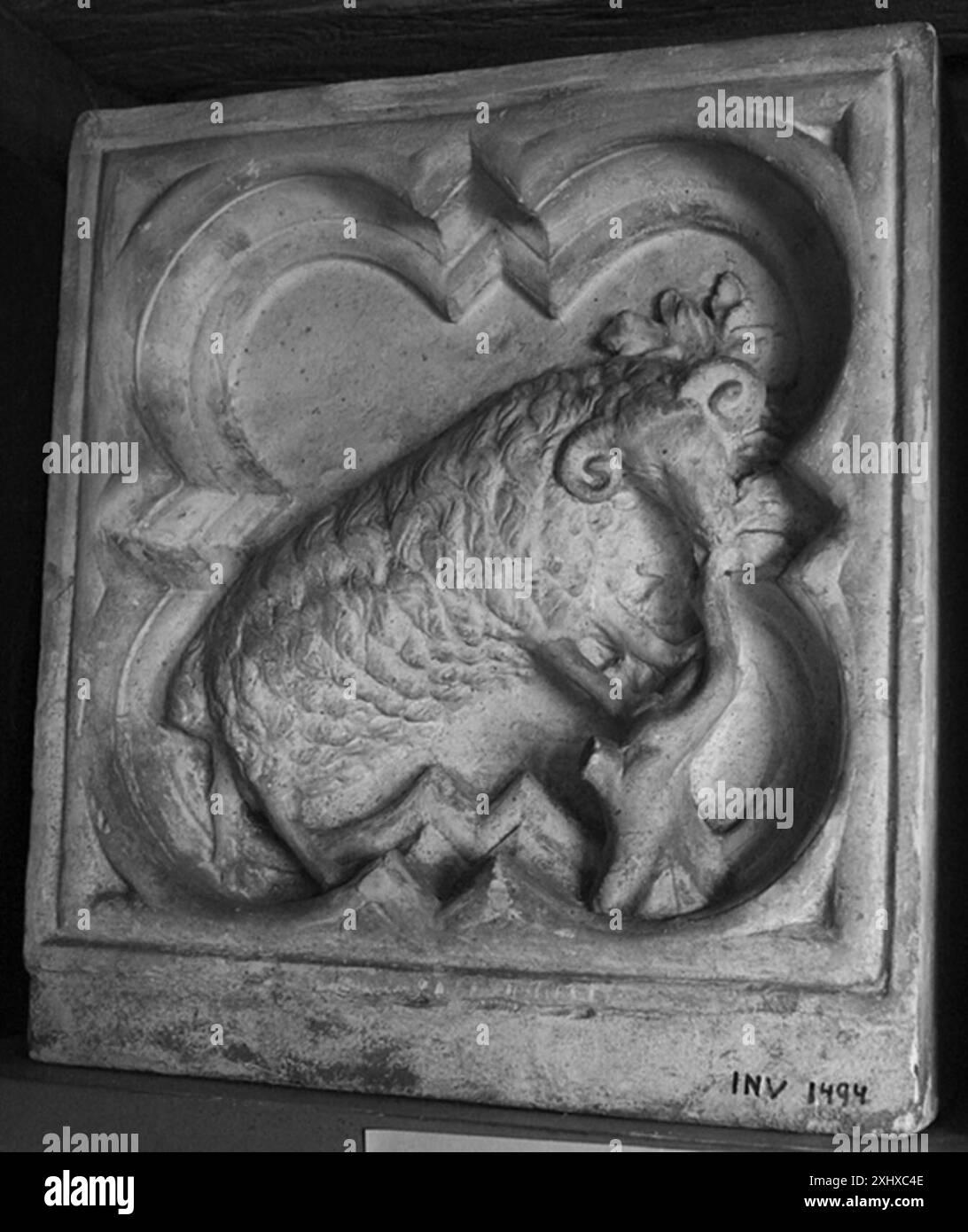 Cube -shaped with motifs on two sides, zodiac sign and season undefined ...
