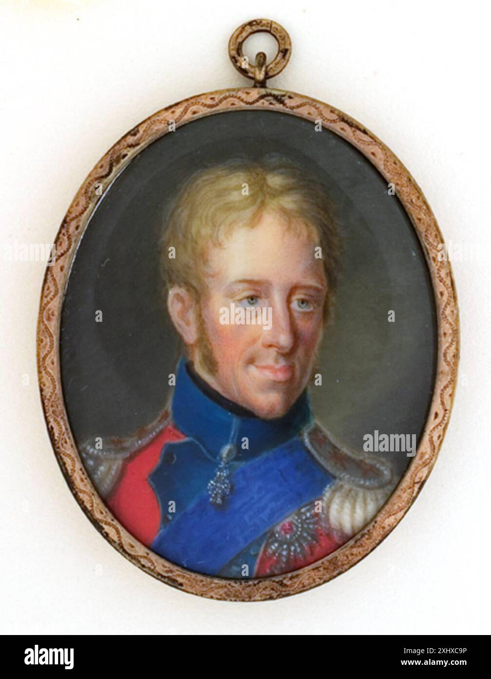 Miniature depicts Frederik VI, showing his head, face, shoulders ...