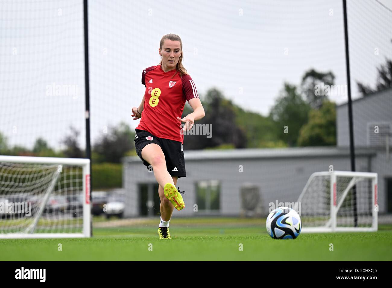 CARDIFF, WALES - 15 JULY 2024: Wales' Carrie Jones during a training ...