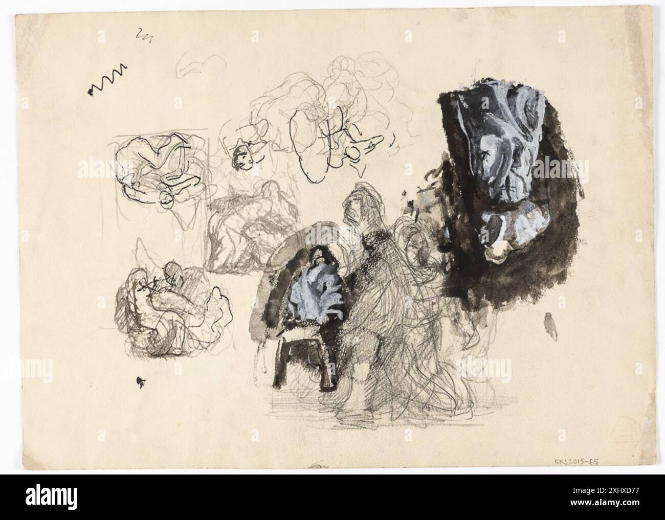 Figure and composition sketches Hartmann, Oluf 1879 - 1910 Drawing ...