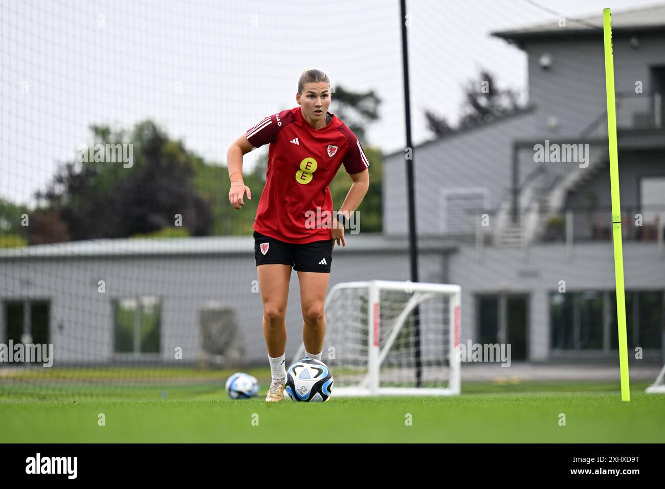CARDIFF, UK. 15th July, 2024. Wales' Alice Griffiths during a training ...