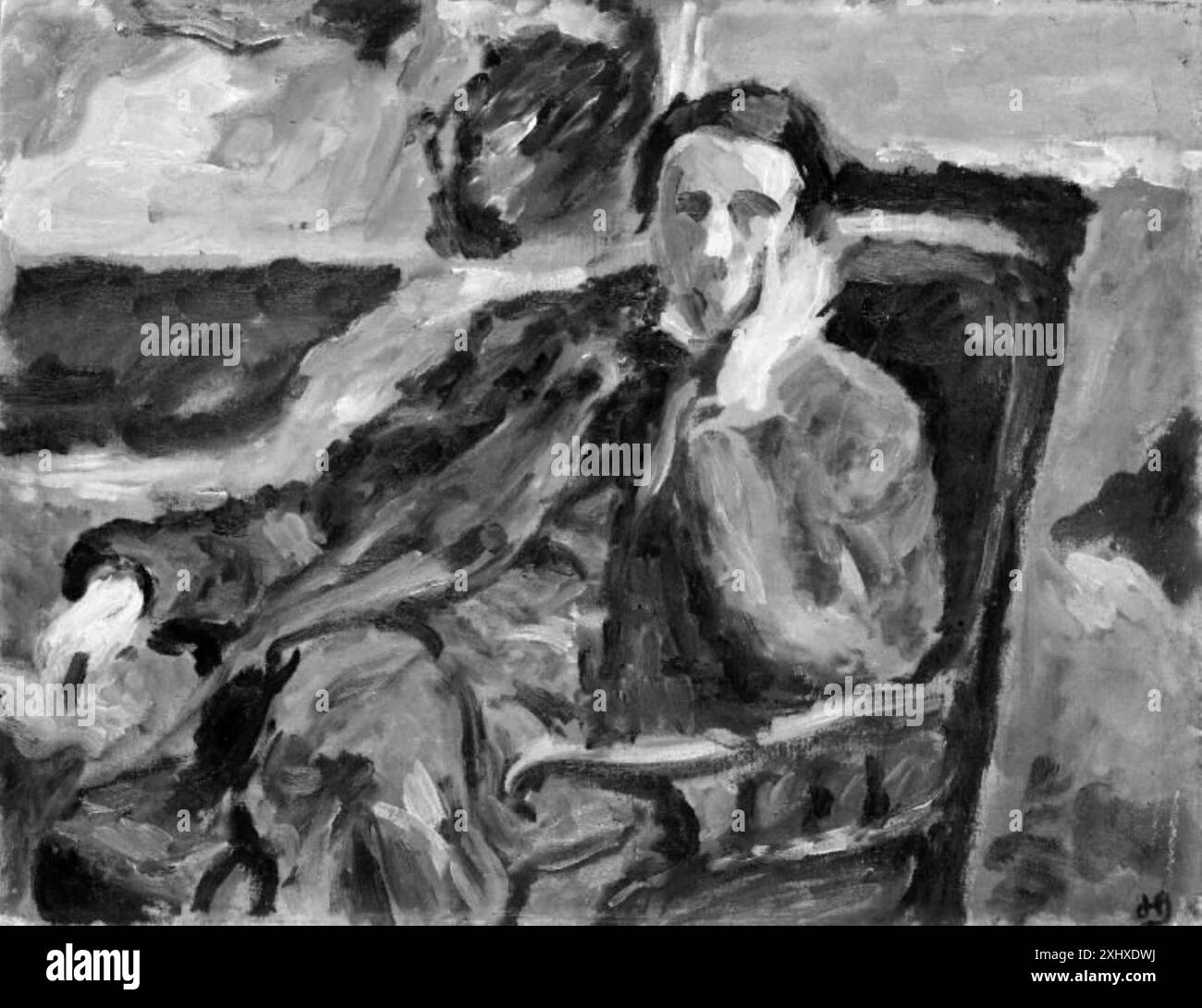 A painting by Harald Giersing (1881-1927) depicting the painter Sigurd ...