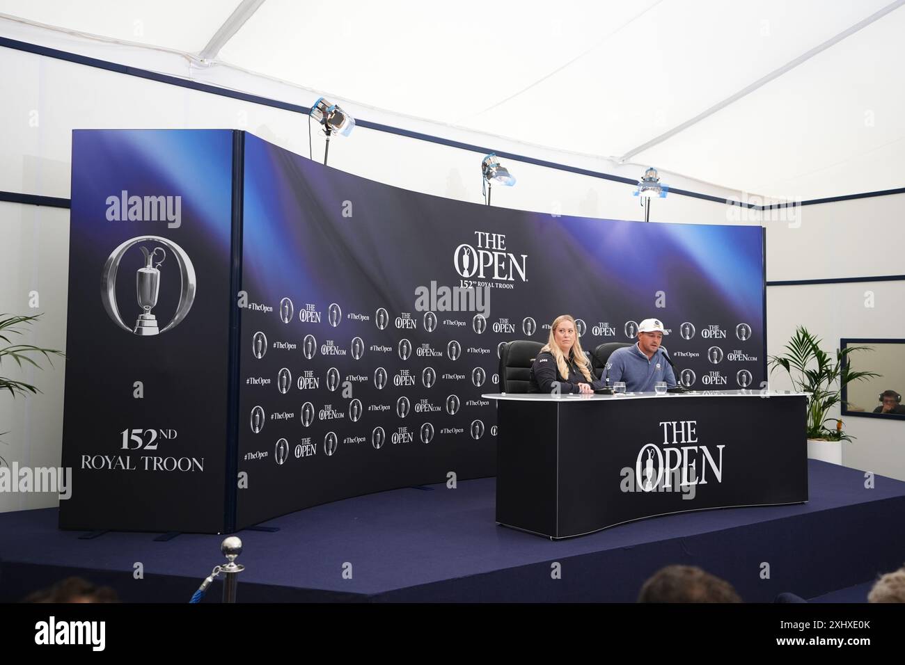 USA's Bryson DeChambeau during a press conference ahead of The Open at ...
