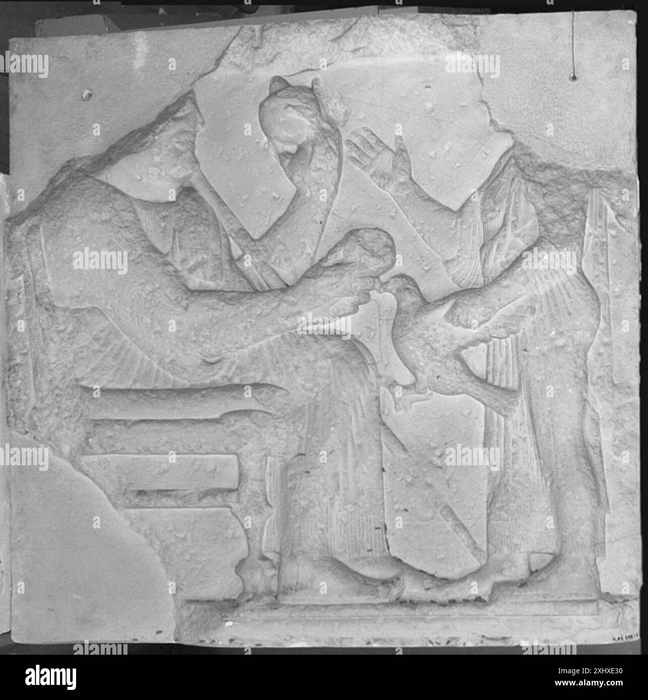 Relief depicting the frieze from the Harpy Monument in Xanthos, showing ...