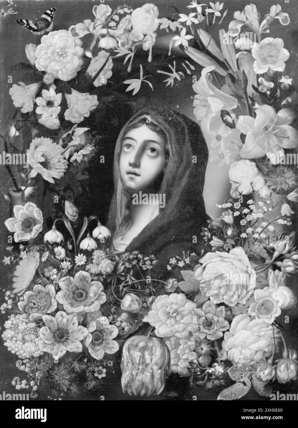 Virgin mary blue painting Black and White Stock Photos & Images - Alamy