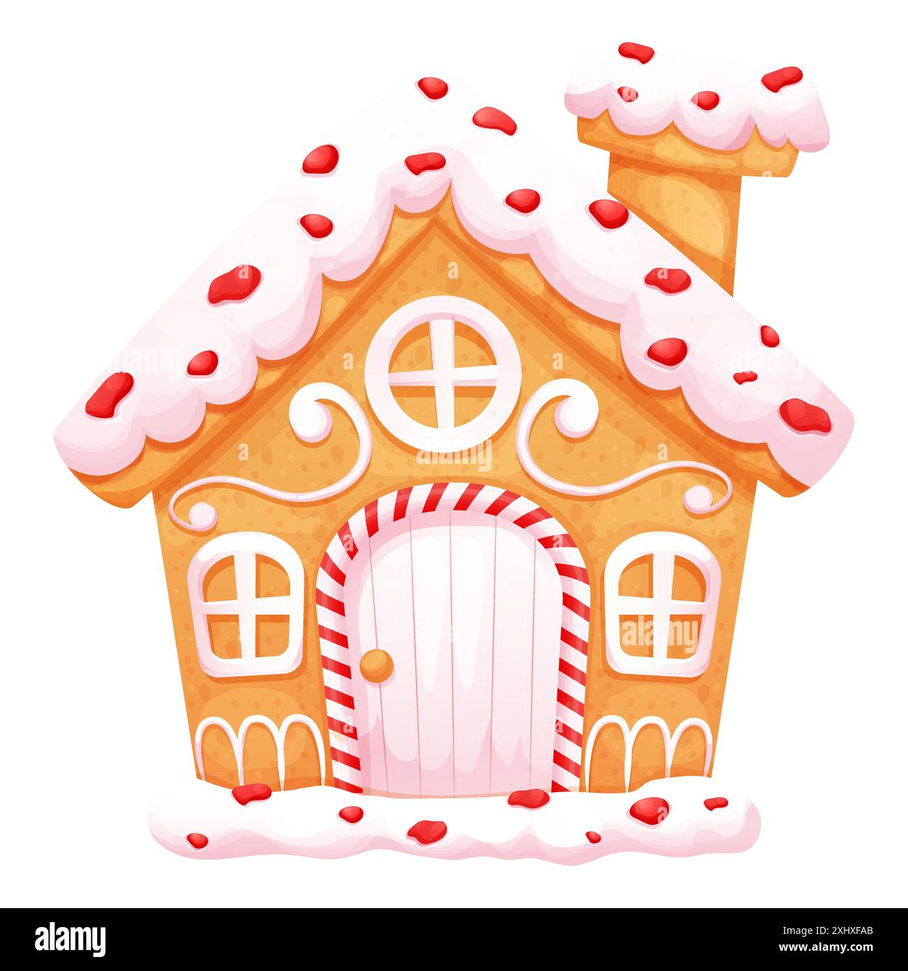 Gingerbread house with wonder door and windows cute ornament and sweets ...