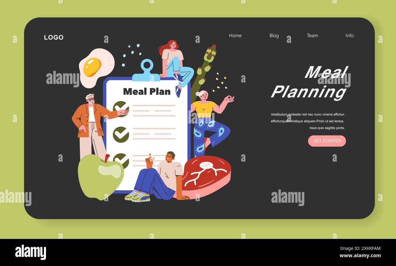 Healthy eating concept. People engaging with a meal plan on a digital ...