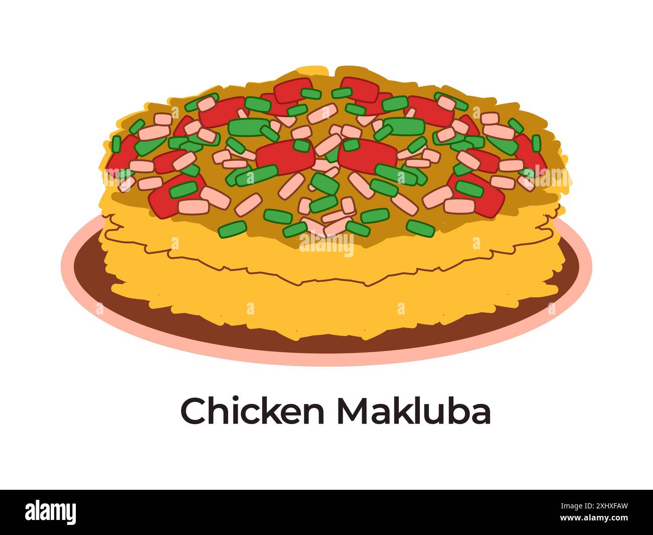 chicken maqluba palestine traditional food upside down rice casserole ...