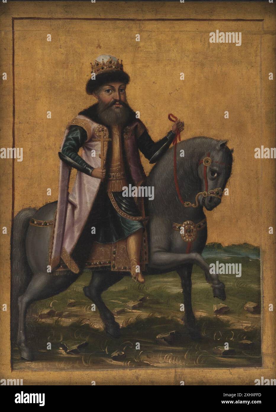 A painting depicting Aleksej Mikhajlovich (1645-1676), Russian Czar ...